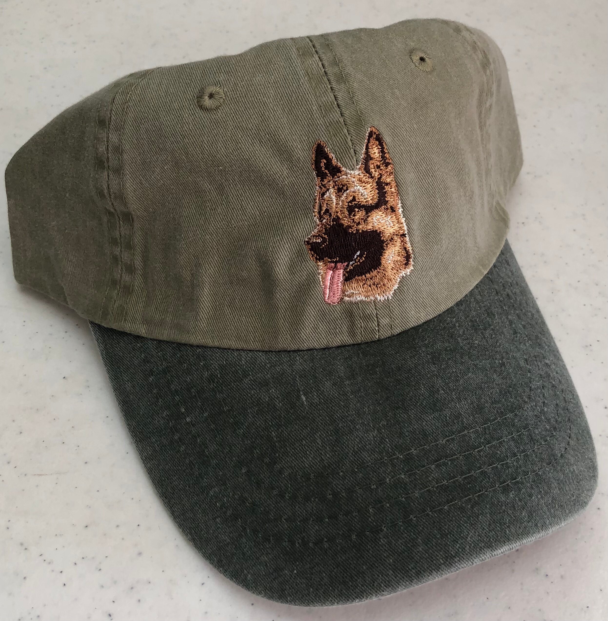 Embroidered German Shepherd Two Tone Pigment-dyed Cap Free Shipping to ...