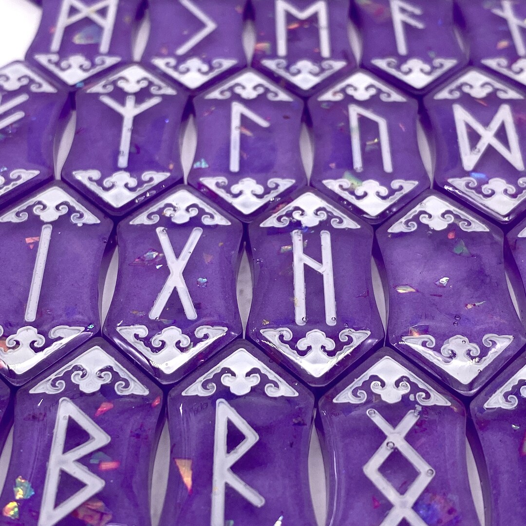 Purple Runestones. Cottagecore Pastel Goth Witch Celtic Nordic Resin ...