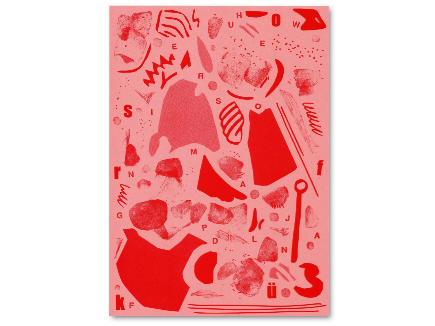 RISOGRAPH Poster, Print, RISO, pink, red, Plakat, Din A4, Pattern ...