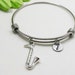 Saxophone Bracelet, Silver Saxophone Bracelet, Initial Charm, Charm ...