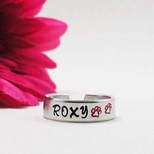 Pet Name Ring, Custom Ring, Personalized Ring, Adjustable Ring Jewelry ...