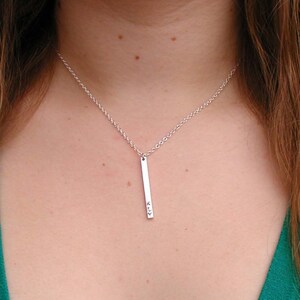 Rectangle Necklace Charm Necklace Tiny Necklace Delicate - Etsy UK