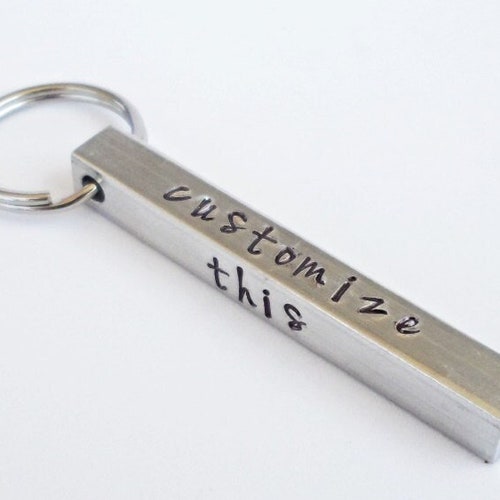 Aluminum Bar Keychain Aluminum Keychain Personalized - Etsy
