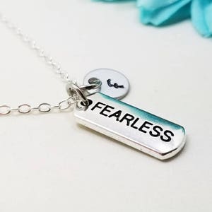 Fearless Necklace, Fearless Pendant, Inspirational Necklace, Faith ...