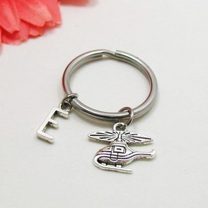 Helicopter Keychain, Helicopter Key Chain, Initial Keychain ...