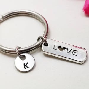Love Keychain Love Key Chain Initial Keychain - Etsy