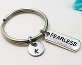 Fearless Keychain Fearless Key Chain Initial Keychain - Etsy