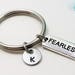 Fearless Keychain, Fearless Key Chain, Initial Keychain, Personalized ...