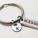 Blessed Keychain Blessed Key Chain Initial Keychain - Etsy
