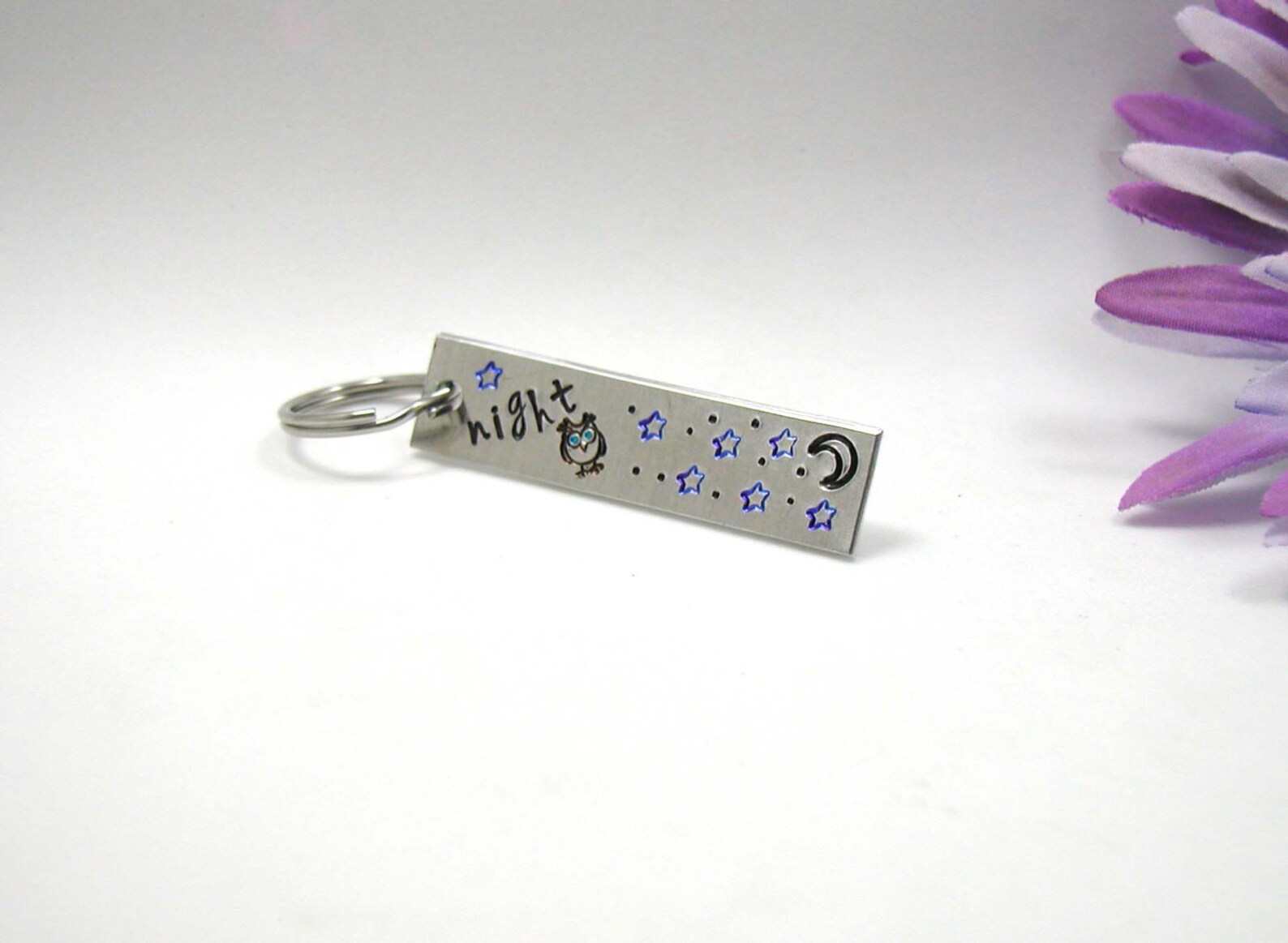 Night Owl Keychain Custom Keychain Engraved Keychain | Etsy