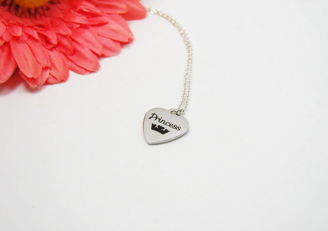 Silver Princess Necklace, Crown Necklace, Princess Gift, Stainless ...