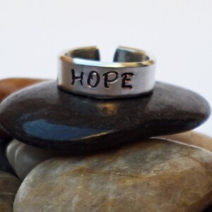 Hope Ring, Personalized Ring, Inspirational Ring, Hand Stamped Ring ...