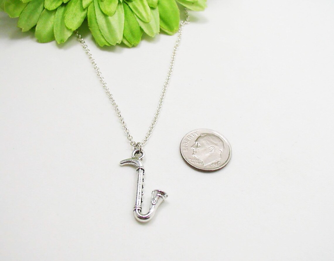 Saxophone Necklace, Charm Necklace, Saxophone Pendant, Music Teacher ...