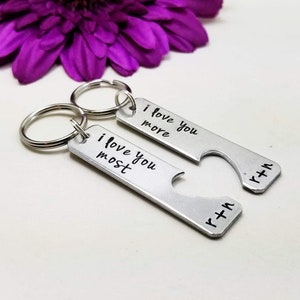 I Love You Keychain, I Love You More Keychain, Engraved Keychains ...