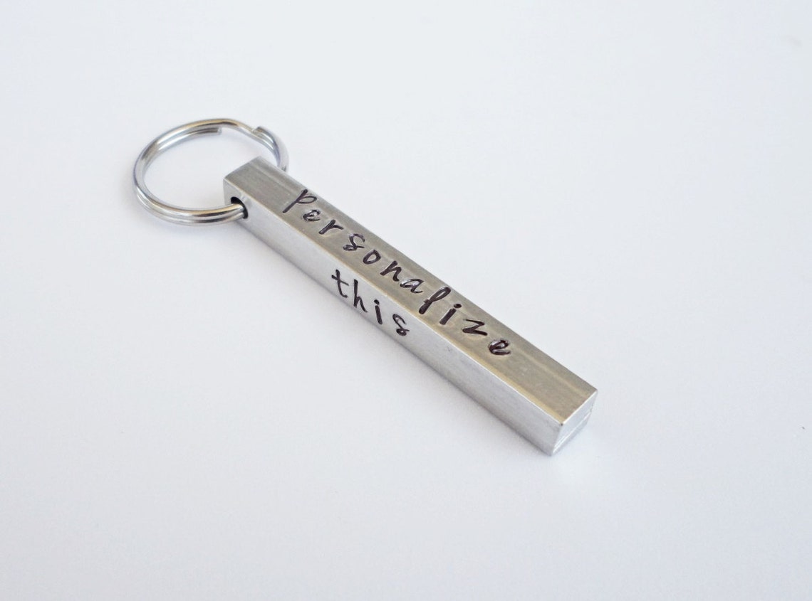 Aluminum Bar Keychain Personalized Keychain Custom | Etsy