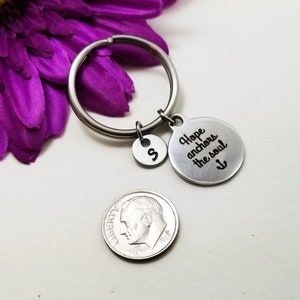 Hope Anchors the Soul Keychain, Friend Key Chain, Initial Keychain ...