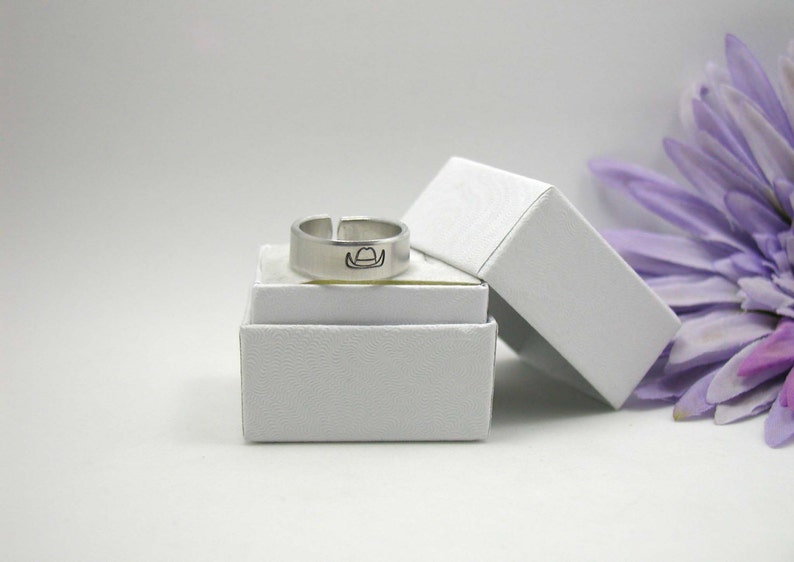 Cowboy Hat Ring, Custom Personalize Ring, Custom Ring Gift, Hand ...
