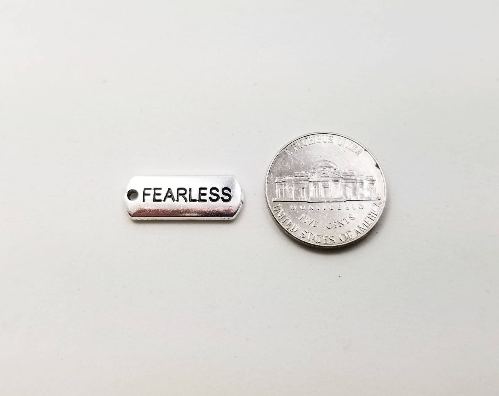 Fearless Keychain Fearless Key Chain Initial Keychain - Etsy