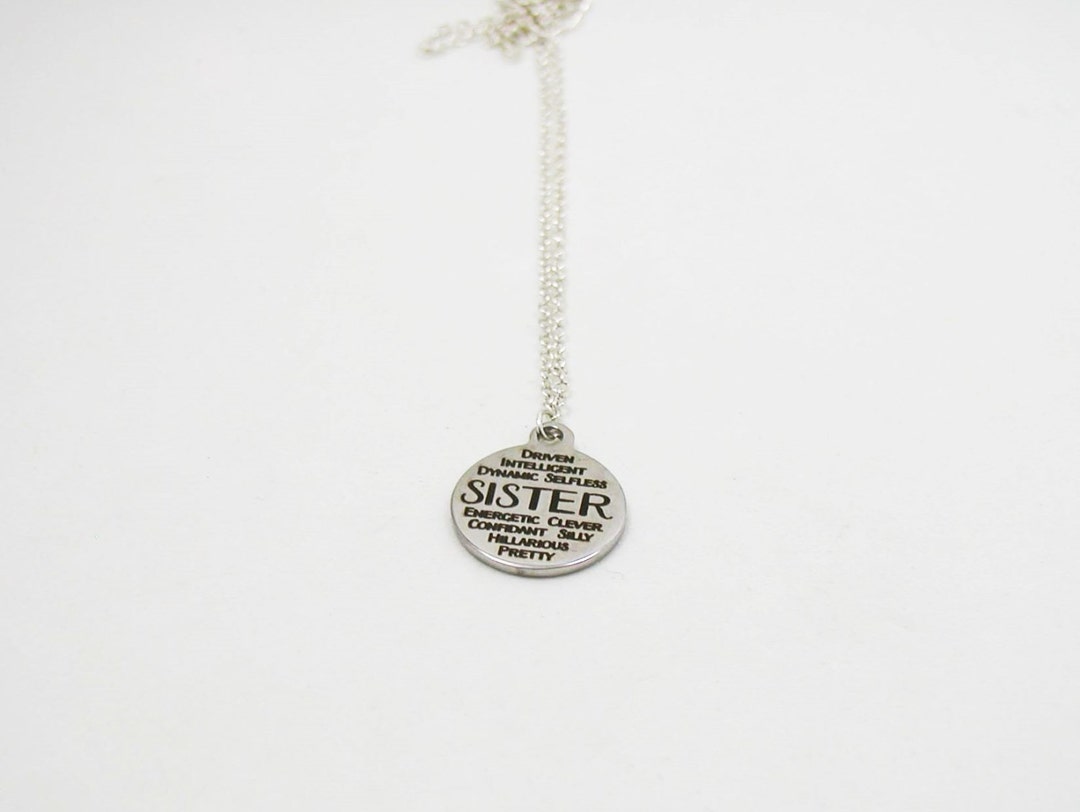 Silver Sister Necklace, Sis Necklace, Sister Gift, Stainless Steel ...