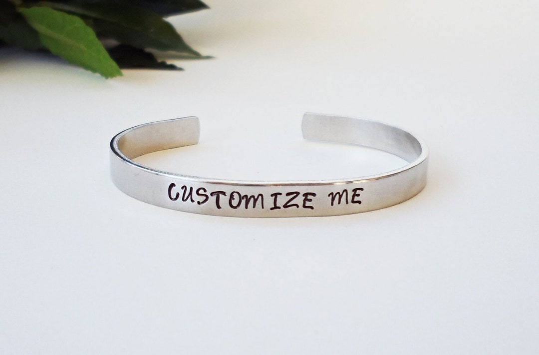 Custom Bracelet Cuff, Personalized Bracelet, Custom Cuff, Handstamped ...