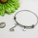 Saxophone Bracelet, Silver Saxophone Bracelet, Initial Charm, Charm ...
