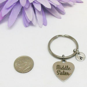 Middle Sister Keychain, Sister Keychain, Sisters Keyring, Best Friend ...
