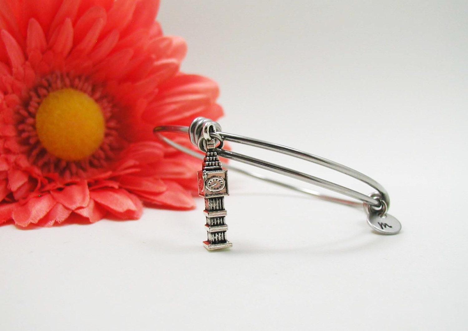 London Clock Bracelet Bangle Clock Tower Charm - Etsy