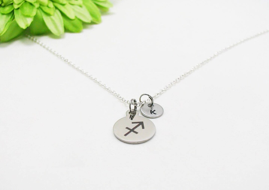 Silver Sagittarius Necklace, Zodiac Necklace, Astrology Necklace ...