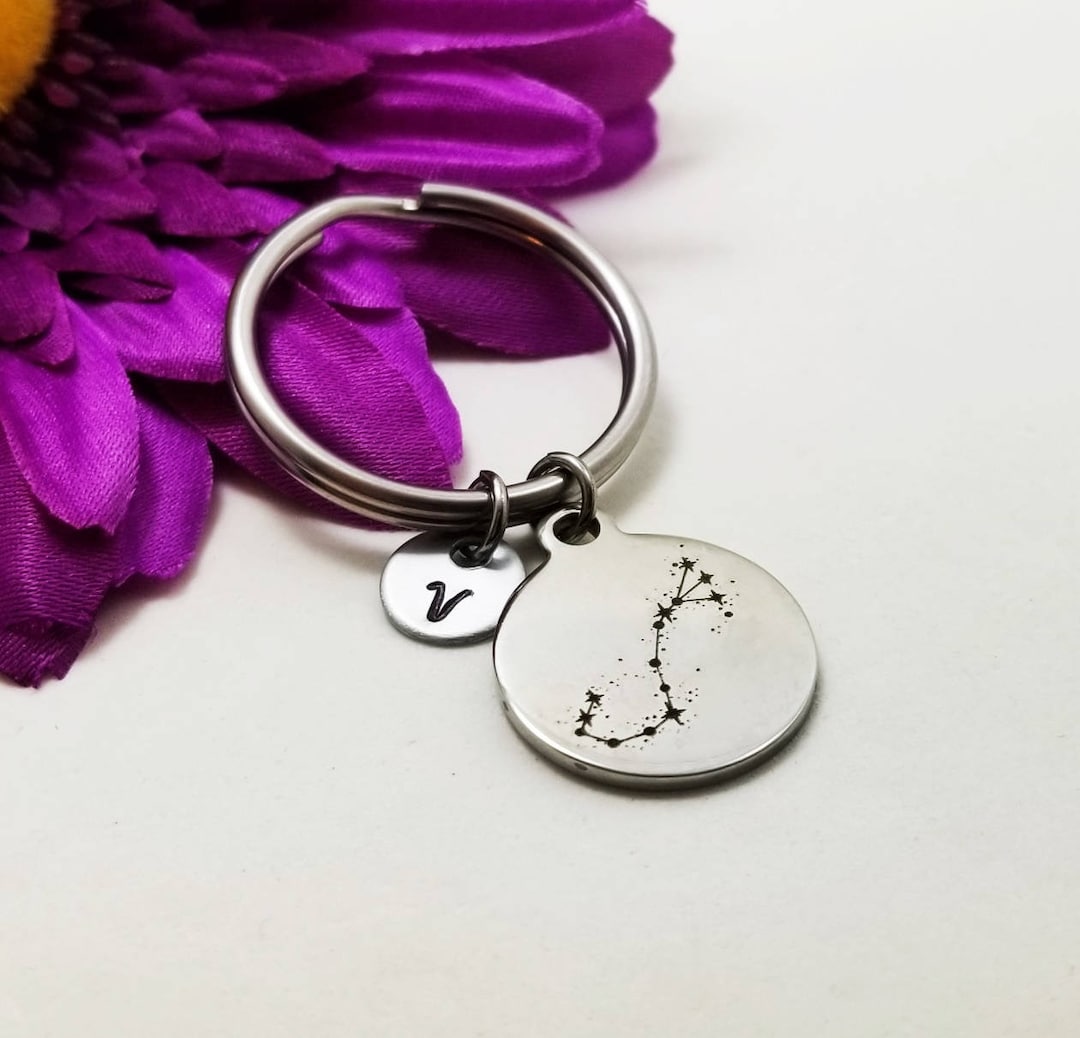 Scorpio Keychain, Zodiac Keychain, Personalized Keychain, Initial ...