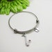Saxophone Bracelet, Silver Saxophone Bracelet, Initial Charm, Charm ...