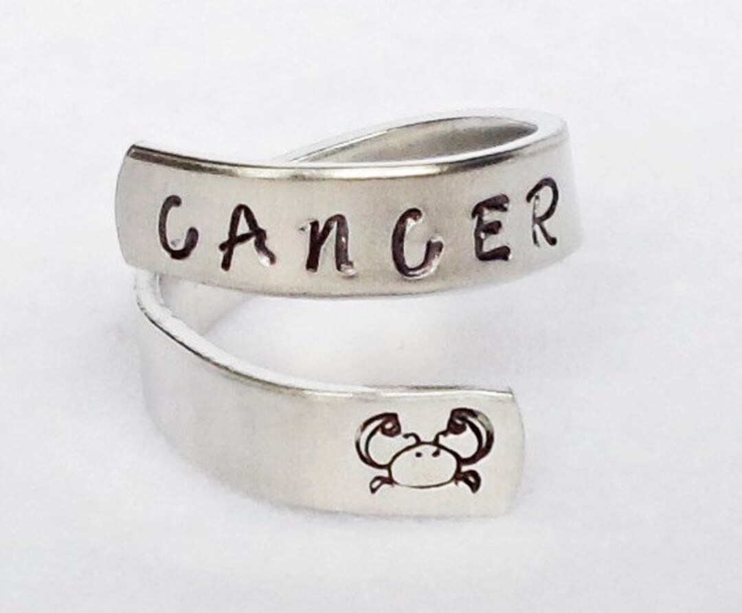 Cancer Ring, Personalized Zodiac Ring, Personalized Ring, Custom Ring ...