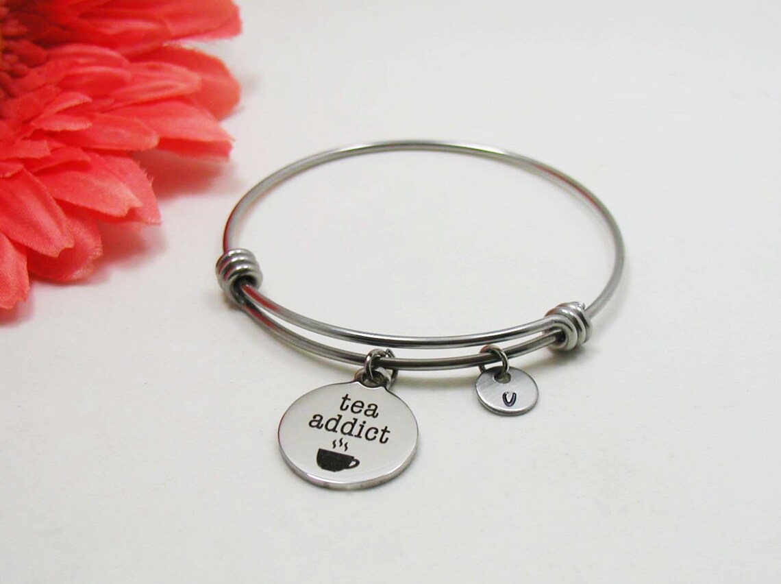 Tea Addict Bracelet Tea Lover Bracelet Expandable Charm - Etsy