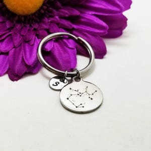 Sagittarius Keychain, Zodiac Keychain, Initial Keychain, Personalized ...