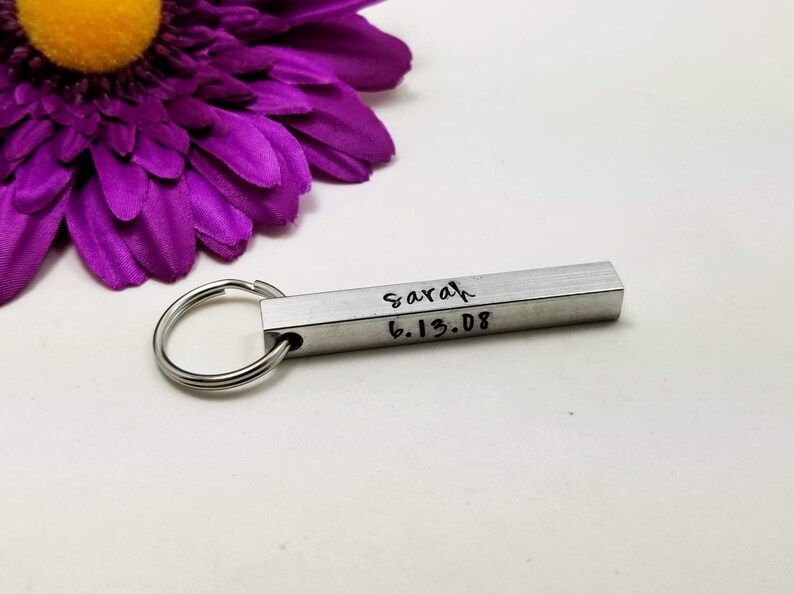 Aluminum Bar Keychain Personalized Keychain Custom - Etsy