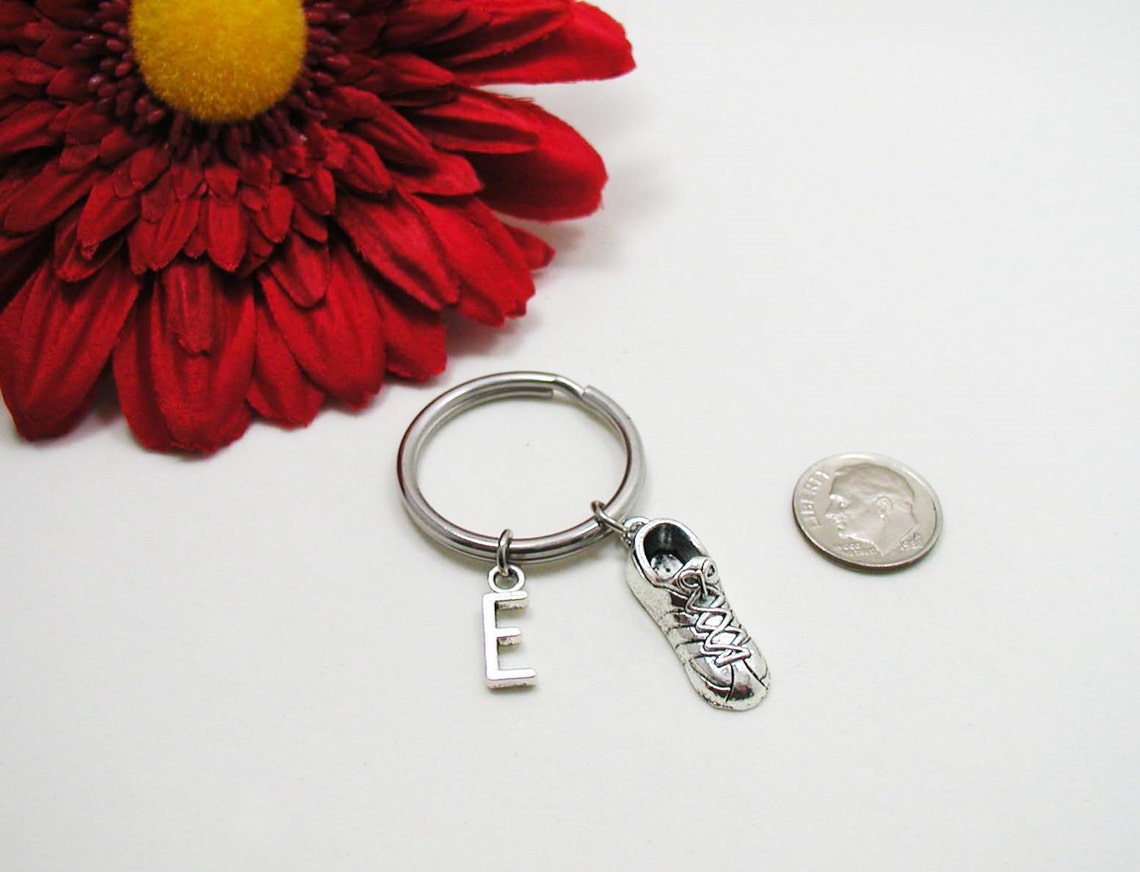 Marathon Shoe Keychain Marathon Shoe Key Chain Initial | Etsy