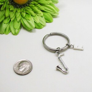 Saxophone Keychain, Saxophone Key Chain, Initial Keychain, Personalized ...