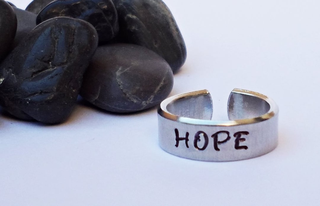 Hope Ring, Personalized Ring, Inspirational Ring, Hand Stamped Ring ...
