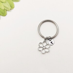 Daisy Keychain, Daisy Key Chain, Initial Keychain, Personalized ...