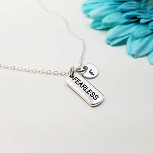 Fearless Necklace, Fearless Pendant, Inspirational Necklace, Faith ...
