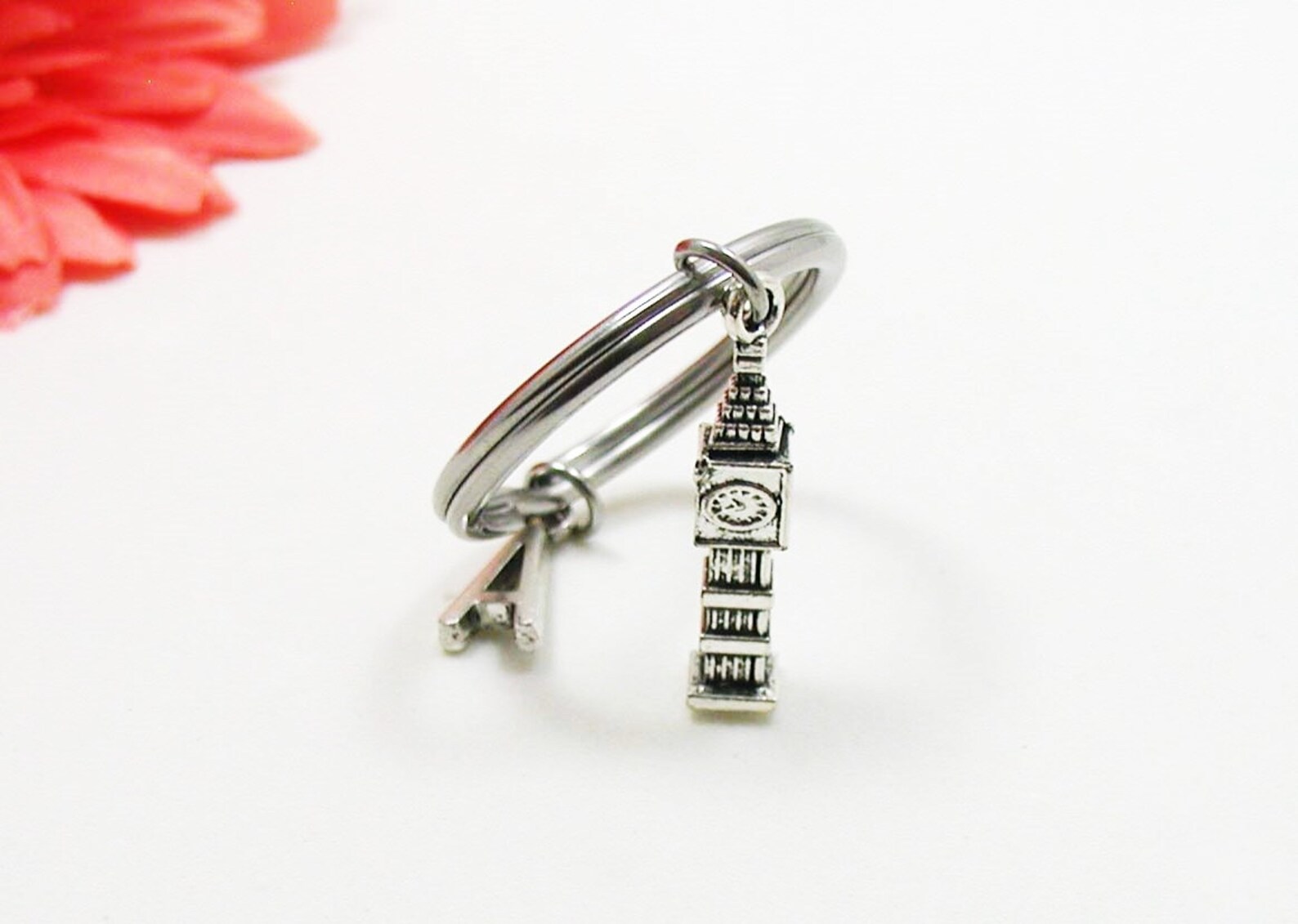 London Clock Keychain Clock Tower Keychain Initial - Etsy