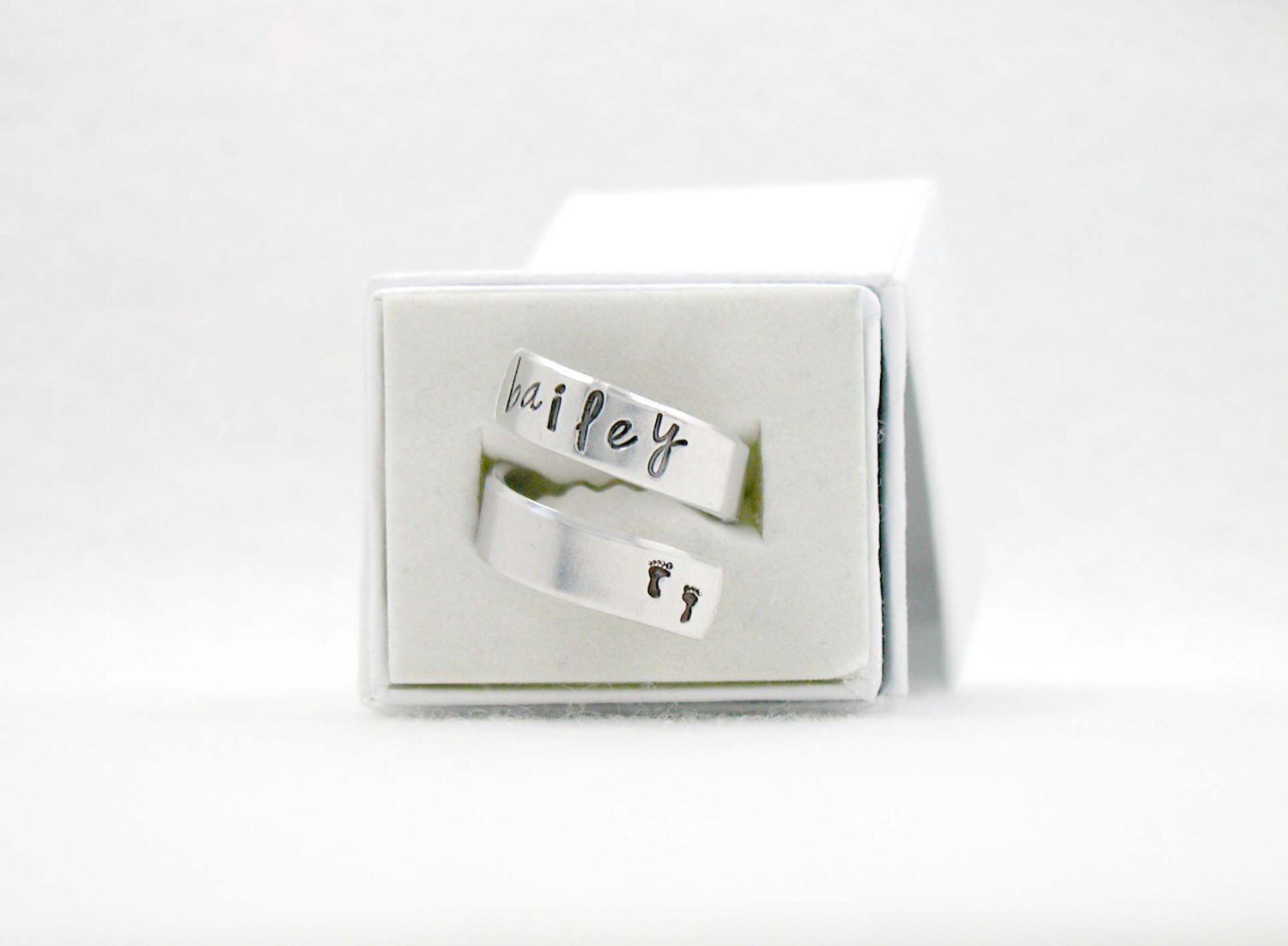 Baby Name Ring Personalized Ring Custom Ring Handstamped | Etsy