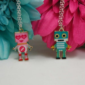 Robot Necklace Set, Long Distance Relationship, Geek Necklace ...