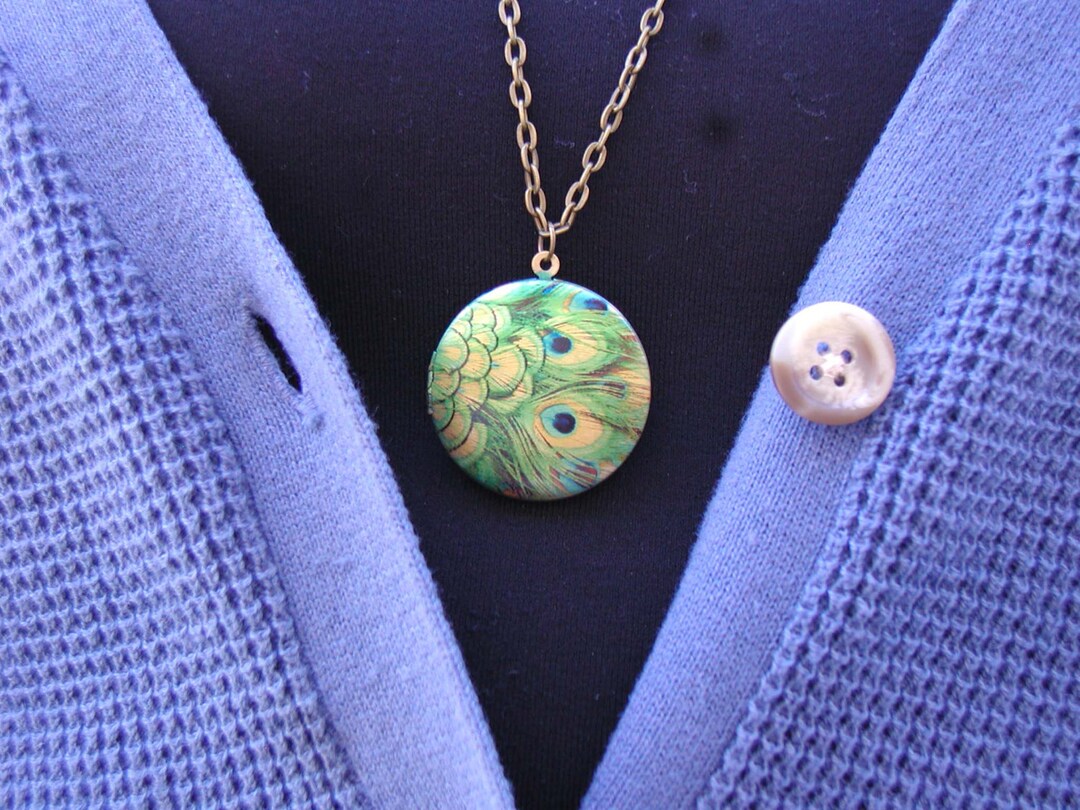 Peacock Necklace, Charm Necklace, Peacock Locket Necklace, Delicate ...