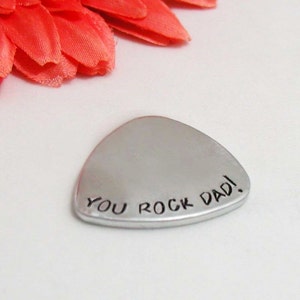 You Rock Dad, Personalized Guitar Pick, Father's Day Gift, Handstamped ...