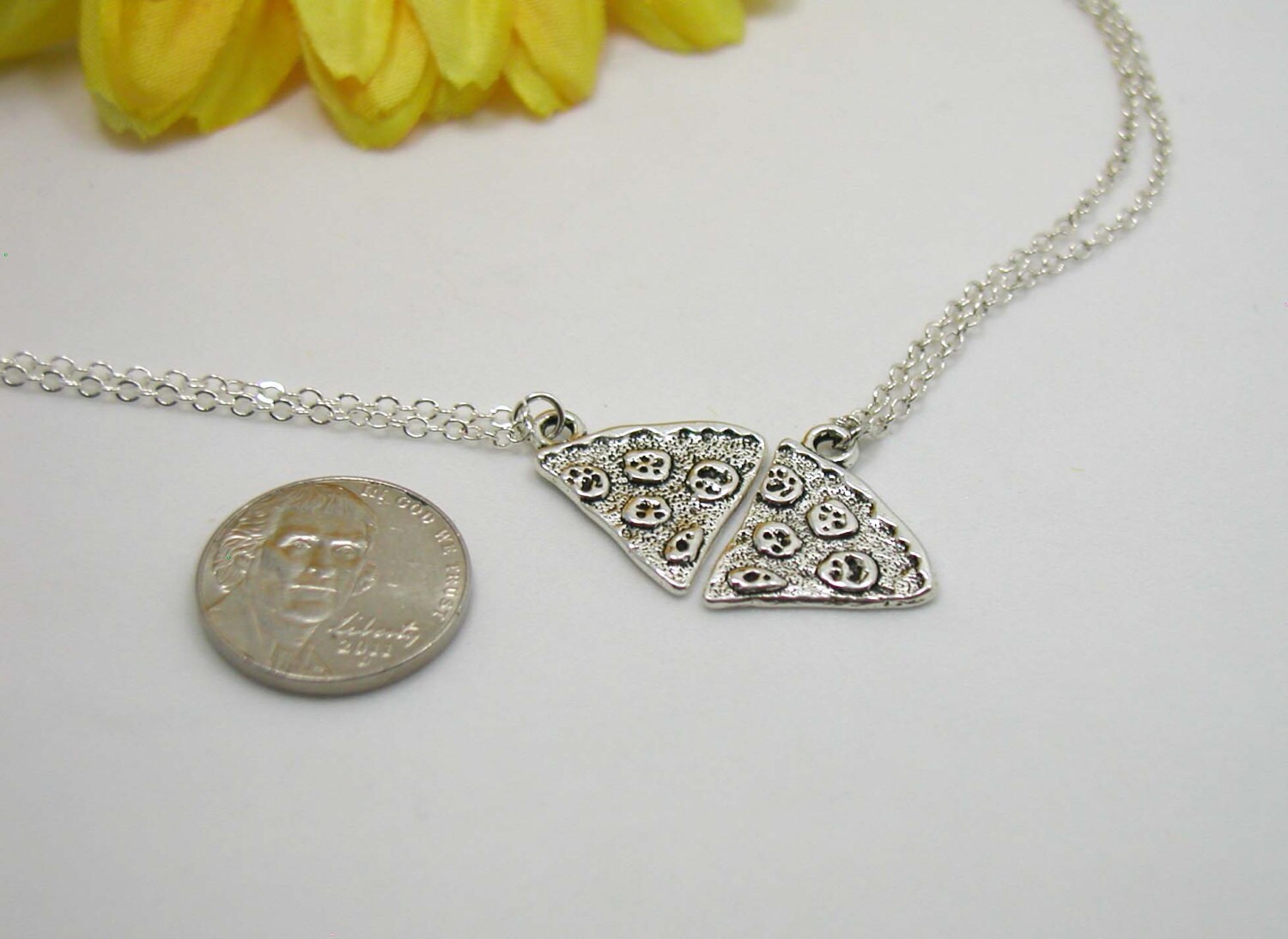 Pizza Necklaces Matching Necklaces Best Friends Necklace | Etsy