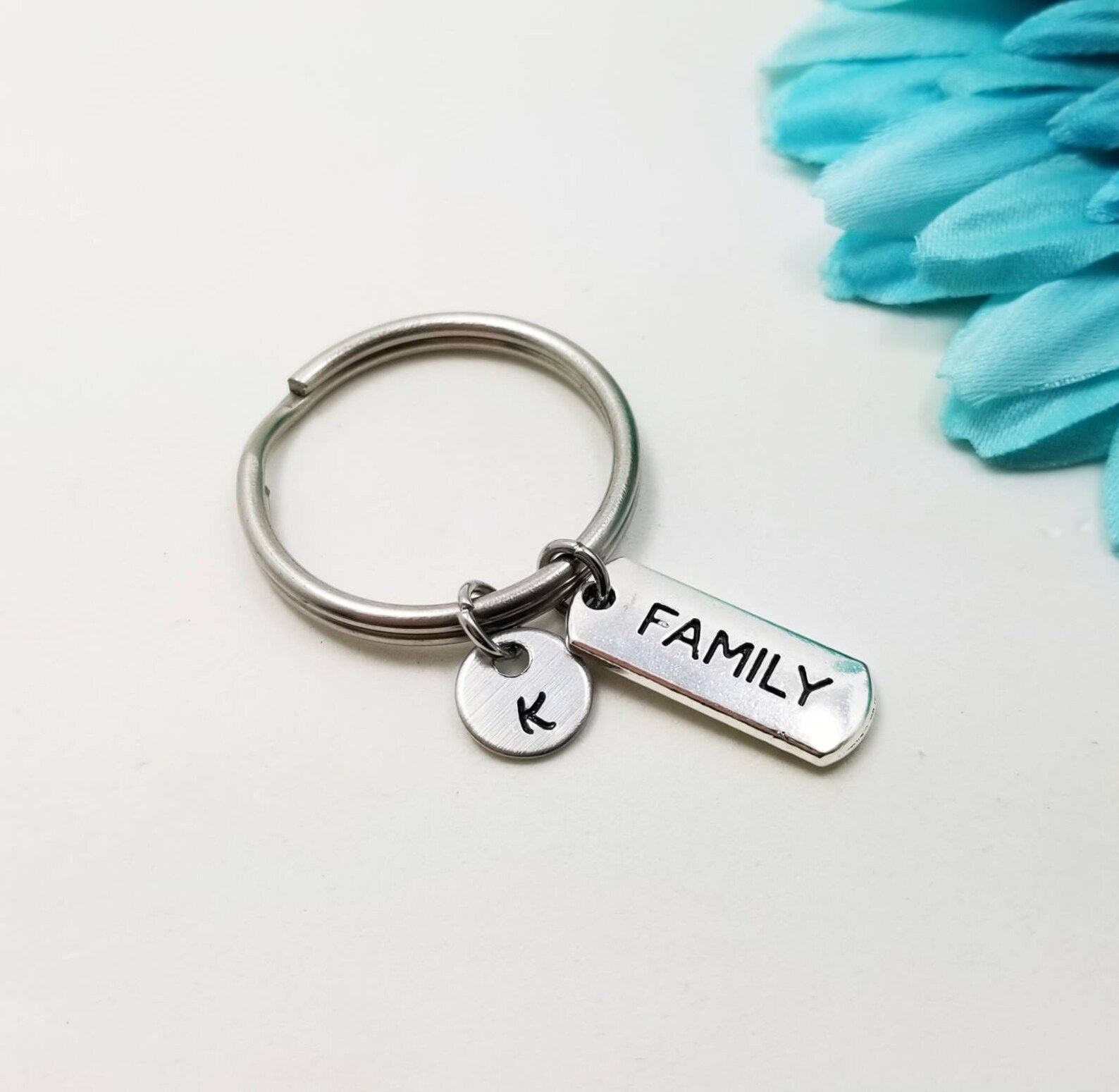 Family Keychain Family Key Chain Initial Keychain - Etsy