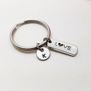 Love Keychain, Love Key Chain, Initial Keychain, Personalized Keychain ...