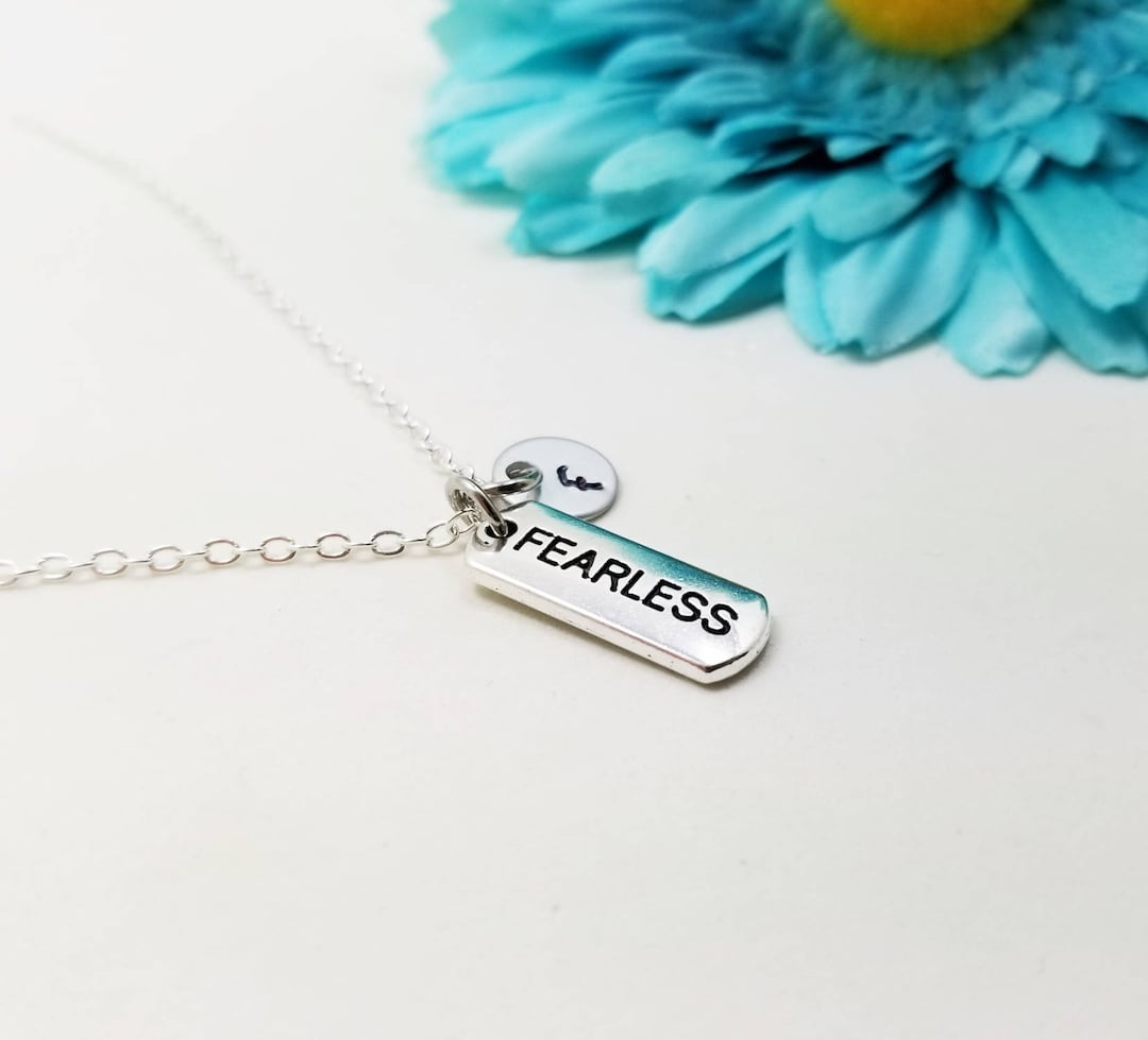 Fearless Necklace, Fearless Pendant, Inspirational Necklace, Faith ...