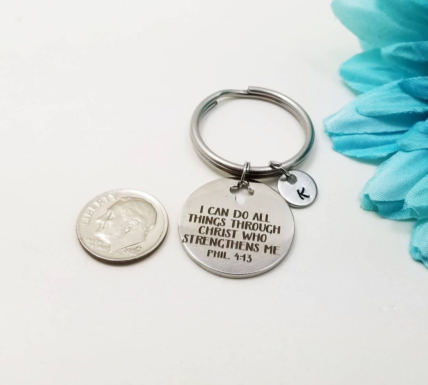 I Can Do All Things Through Christ Keychain, Christian Keychain, Bible ...