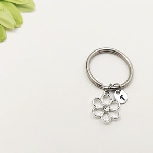 Daisy Keychain, Daisy Key Chain, Initial Keychain, Personalized ...